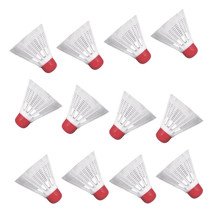 Sportime White ShuttleCocks, Set of 12