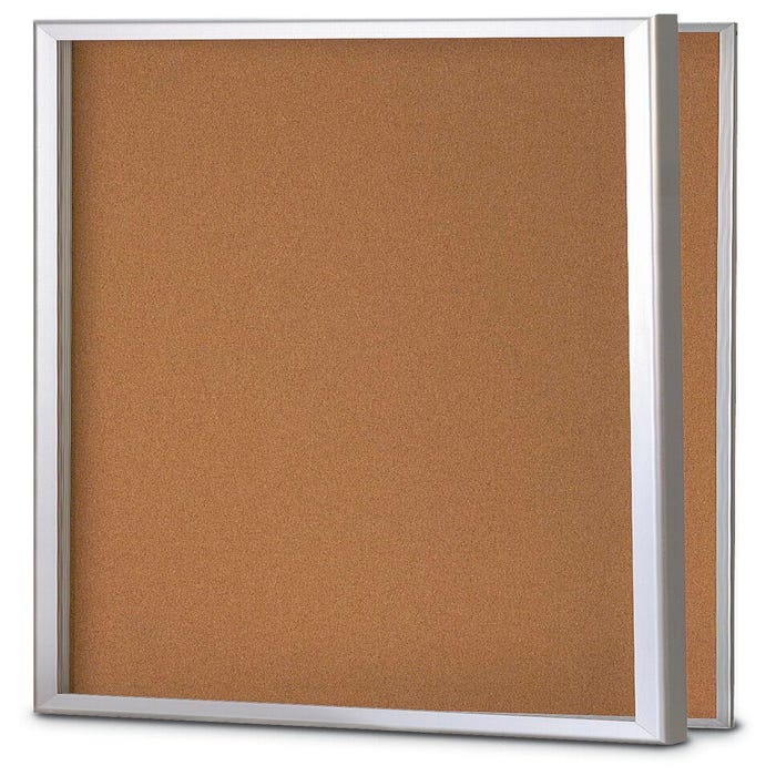 United Visual Products Slim Style Message Board, 48 X 36 in, 1 Lockable ...