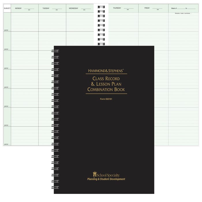 Hammond & Stephens 7 Subject 9/10 Week Class Record and Lesson Plan ...