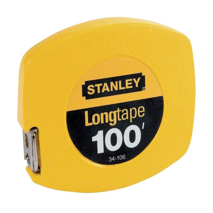 Stanley Long Tape, 3/8 in W, 100 ft, Steel