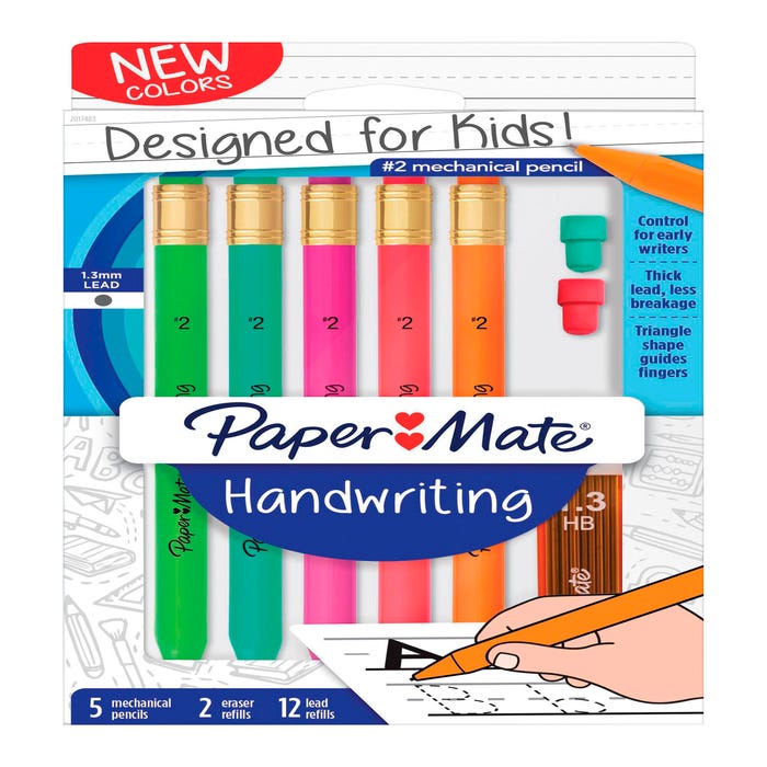 Paper Mate Handwriting Mechanical Pencils, 1.3 mm, Assorted Colors ...