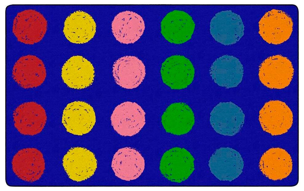 Childcraft Chalk Spots Seating Carpet, Rectangle