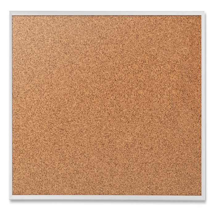 Quartet Bulletin Board with Brackets, 36 x 24 Inches, Aluminum Frame, Cork